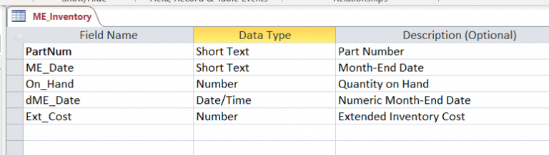 Design of Tables and Dimensions in Data Warehouse